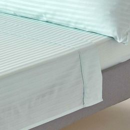 Homescapes Damast Bettlaken ohne Gummizug aqua aus Fadendichte 330, 240 x 275 cm - Aqua
