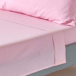 Homescapes - Bettlaken ohne Gummizug rosa, Fadendichte 200, 275 x 275 cm - Rosa