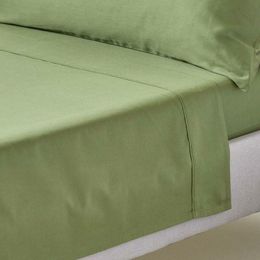 Homescapes - Bettlaken aus Bio-Baumwolle, Fadendichte 400, 240 x 275 cm, moosgrün - Moosgrün