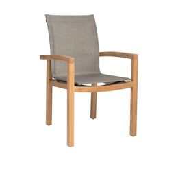 Stern Leah Dining Sessel Teak Gelb/Braun Teak/Textilen