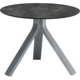 Stern Freddie Beistelltisch Aluminium mit Silverstar 2.0 Ø55 - Ø65 cm Braun/Anthrazit Teak/Pulverbeschichtetes Aluminium