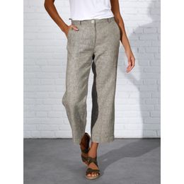 Damen Leinenhose, Gr&uuml;n, Gr. 19, CREATION L PREMIUM, 7/8-Hose, Material: Leinen