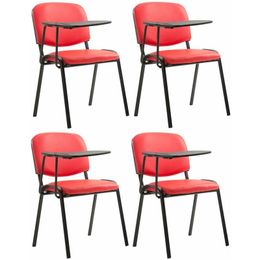 CLP - 4er Set Stühle Ken mit Klapptisch Kunstleder rot