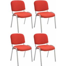 CLP - 4er Set Stühle Ken Chrom Stoff rot