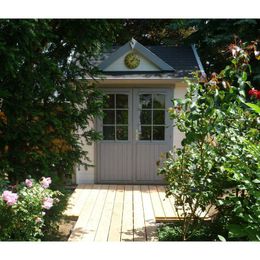Gartenhaus clockhouse® Halifax-28 Gartenhaus aus Holz , Gartenhütte mit 28 mm Wandstärke fsc zertifiziert Geräteschuppen - Naturbelassen - Alpholz