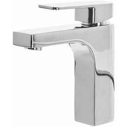Beliani Wasserhahn Silber aus Messing Badezimmer/ Armaturen/ Badarmaturen Glänzender Klassischer Wasserhahn Modernes Design - Silber