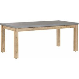 Beliani Tisch Grau / Heller holzfarbton Faserzement / Akazienholz 180 x 90 cm Indoor & Outdoor Garten Schlafzimmer Wohnzimmer - Heller Holzfarbton