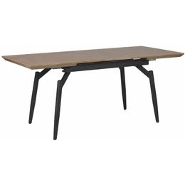 Beliani Esstisch Braun MDF-Platte für 8 Personen 140x80 cm ausziehbar 180 x 80 cm rechteckig mit Metallgestell Schwarz Wohnküche Esszimmer Wohnzimmer