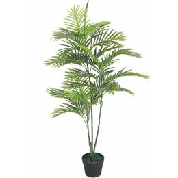 Spetebo - Kunstpflanze im Blumentopf 120 cm - Palme / schmal - Künstliche Deko Pflanze