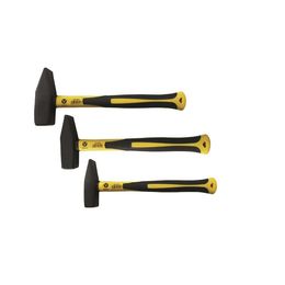 Vago-Tools Profi 3 tlg Set Schlosserhammer Fiberglas Stiel Schlosser 300g 800g 1000g