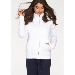 Fruit of the Loom Sweatshirt Lady-Fit Premium Sweat Jacket, weiß