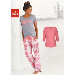 Arizona Große Größen: Pyjama, rosé+grau meliert, Gr.56/58