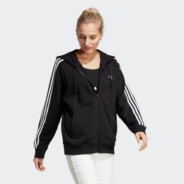 adidas Sportswear Große Größen: Kapuzensweatjacke, schwarz-weiß, Gr.XXL