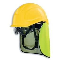 Uvex pheos S-KR-IES Schutzhelm mit Kinnriemen - mit Nackenschutz - mit Schutzbrille - mit Lüftung - gelb gelb - 9772157
