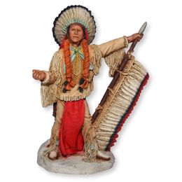 Castagna Dekofigur Native American Figur Quanah Parker Häuptling H 18 cm stehend mit Lanze Native Castagna