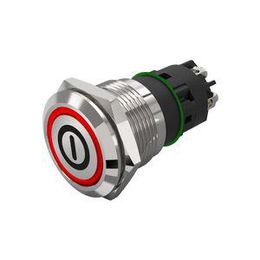 EAO Leuchtdruckschalter Tastend 1 Wechsler LED Rot Ein/Aus-Symbol Schraubklemme - 82-5152.1114.B001