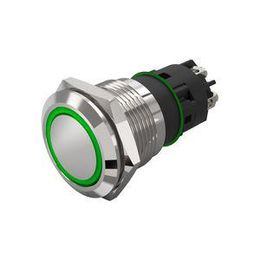 EAO Leuchtdruckschalter Tastend 1 Wechsler LED Gr&uuml;n Kreis Schraubklemme - 82-5552.1133