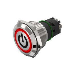 EAO Leuchtdruckschalter Rastend 1 Wechsler LED Rot Standby-Symbol Schraubklemme - 82-6152.2114.B002