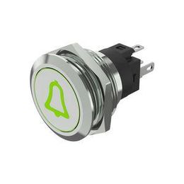 EAO Leuchtdruckschalter Tastend 1 Wechsler LED Gr&uuml;n Glocke L&ouml;tanschluss - 82-6151.1A34.B005