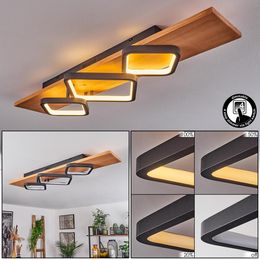 hofstein Pompu Deckenleuchte LED Naturfarben, Schwarz, 1-flammig
