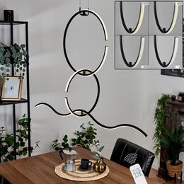 hofstein Chlak Pendelleuchte LED Schwarz, 3-flammig, Fernbedienung