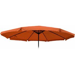 HHG Ersatz-Bezug für Sonnenschirm Carpi Pro, Gastronomie Marktschirm mit Volant ø 5m, Polyester terracotta - orange