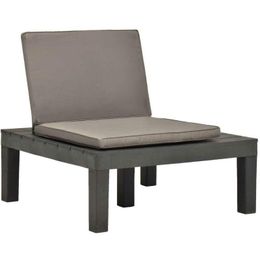 Garten-Lounge-Stuhl mit Sitzpolster Kunststoff Anthrazit FF48826DE