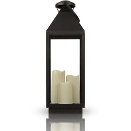 Bestlivings Laterne mit eingebauten timer ( 60cm ) 3 flackernden LED-Kerzen, Batteriebetrieben, Innenbereich - Dekorative Lampe mit brennenden Docht Effekt