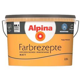 Alpina Wand- und Deckenfarbe Farbrezepte Happy Weekend, Kräftiges Pink, matt, 2,5 Liter, orange
