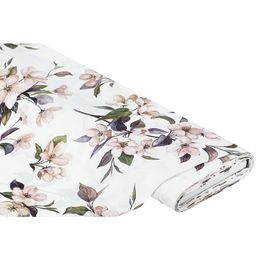 buttinette Deko-Satin " Blumen elegant", offwhite-color