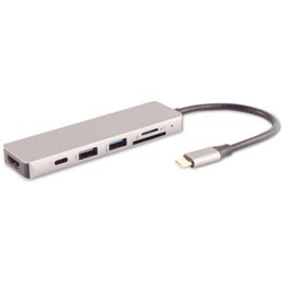 USB-C Dockingstation, 6in1, HDMI, PD, Hub, SD