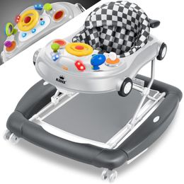 Kidiz® 4in1 Lauflernhilfe Babywalker Spiel- und Lauflernwagen Gehfrei - Schaukelfunktion Babywippe mit Rollen, Licht, Musik ,Spielecenter Esstisch Laufstuhl Laufhilfe babys ab 6 Monaten Klappbar