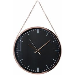 Beliani - Wanduhr Schwarz / Kupfer ø 30 cm Rund Ohne Ziffern Moderne Hängende Wanddekoration Hängeuhr für Wohnzimmer Esszimmer Flur - Kupfer