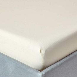 Spannbettlaken vanille, Fadendichte 200, 140 x 190 cm - Vanille - Homescapes