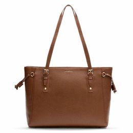 Lazarotti Bologna Leather Shopper Tasche Leder 36 cm brown