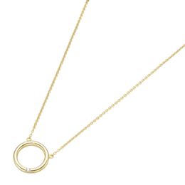 Collier Luigi Merano "kleiner Ring, mit Brillant, Gold 585" Halsketten Gr. 45 cm, Gelbgold 585, goldfarben (gold) Damen Colliers