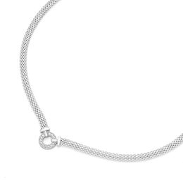 Collier Smart Jewel "elegant mit Zirkonia, Silber 925" Halsketten Gr. 45 cm, Silber 925 (Sterlingsilber), weiß Damen Colliers