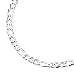 Silberkette Smart Jewel "Figarokette 3/1 diamantiert, massiv, Silber 925" Halsketten Gr. 50 cm, Silber 925 (Sterlingsilber), silberfarben (silber> <) Damen Silberketten