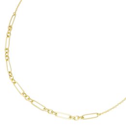 Collier Smart Jewel "längliche ovale Glieder als Mittelteil, Silber 925" Halsketten Gr. 45 cm, Silber 925 (Sterlingsilber), goldfarben (gold) Damen Colliers
