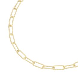 Silberkette Giorgio Martello MILANO "Kordel-Optik, vergoldet, Silber 925" Halsketten Gr. 45 cm, Silber 925 (Sterlingsilber), goldfarben (gold) Damen Halsketten