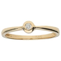 Diamantring Luigi Merano "mit Brillant, Gold 585" Fingerringe Gr. 56, SI = kleine Einschlüsse, Gelbgold 585, goldfarben (gold) Damen Diamantringe