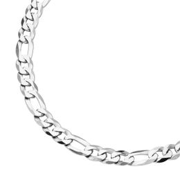 Silberkette Smart Jewel "Figarokette 3/1 diamantiert, massiv, Silber 925" Halsketten Gr. 50 cm, Silber 925 (Sterlingsilber), silberfarben (silber> <) Damen Silberketten