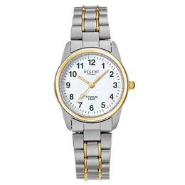Regent Uhren Titanuhr REGENT "71709199" Armbanduhren grau (grau, goldfarben) Damen Quarzuhren