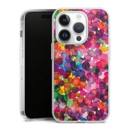 DeinDesign Handyhülle bunt Punkte Wasserfarbe Overlapped Watercolor Dots, Apple iPhone 14 Pro Hülle Bumper Case Handy Schutzhülle, weiß