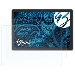 Bruni Schutzfolie Glasklare Displayschutzfolie für Tablet 10,1, (2 Folien), praktisch unsichtbar, weiß