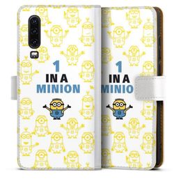 DeinDesign Handyhülle Minions Ich – Einfach unverbesserlich Bob 1 in a Minion, Huawei P30 Hülle Handy Flip Case Wallet Cover Handytasche Leder, weiß