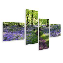 islandburner Leinwandbild Bild auf Leinwand Blaue Glocken Gesamtstruktur In Schottland 150x80cm