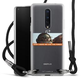 DeinDesign Handyhülle Star Wars The Child Statement transparent, OnePlus 8 Handykette Hülle mit Band Case zum Umhängen Cover mit Kette, weiß