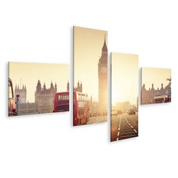 islandburner Leinwandbild Bild auf Leinwand London Big Ben Sonnenstrahlen leichter Nebel Wandbil