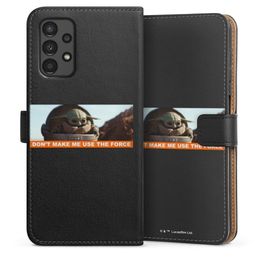 DeinDesign Handyhülle Star Wars The Child Statement transparent, Samsung Galaxy A13 4G Hülle Handy Flip Case Wallet Cover, schwarz
